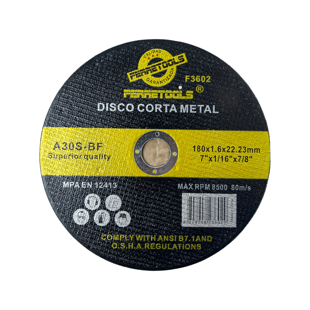 DISCO CORTE 7" X 1.6MM FERRETOOLS