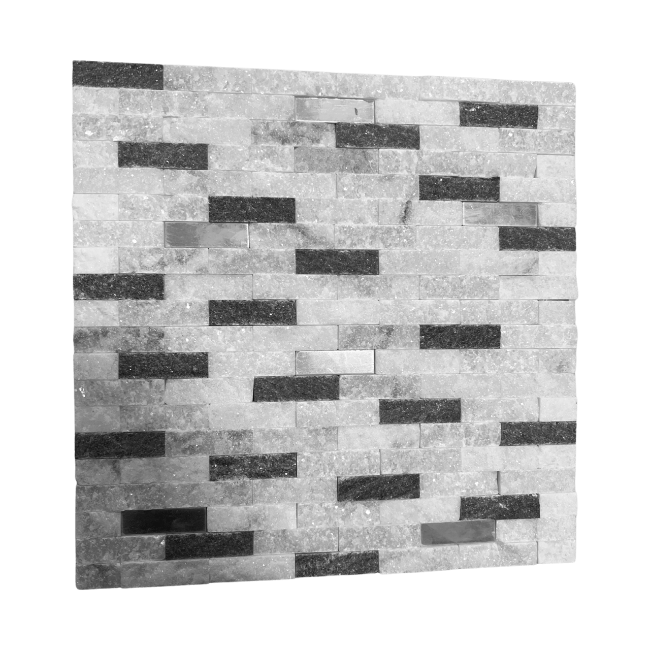 MALLA MOSAICO GRIS PLATA PIEDRA METAL 30X30CM DECORALIA