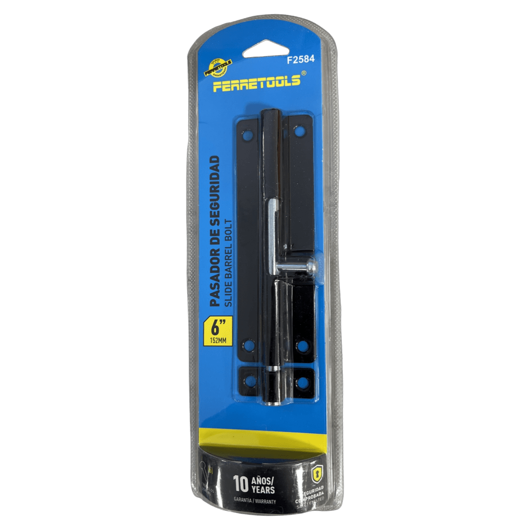 PICAPORTE SEGURIDAD NEGRO 6" F2584