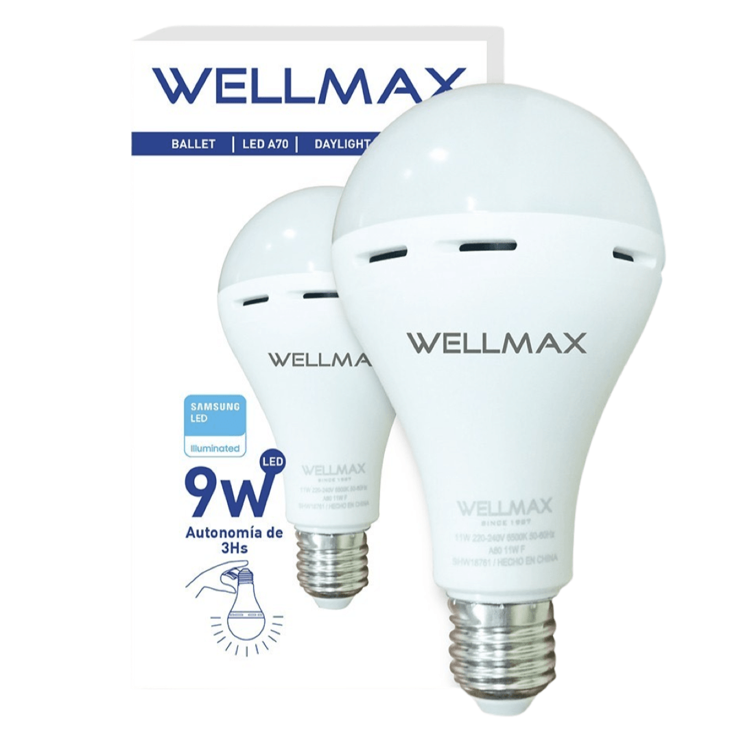 AMPOLLETA LED EMERGENCIA 9W/6500K WELLMAX