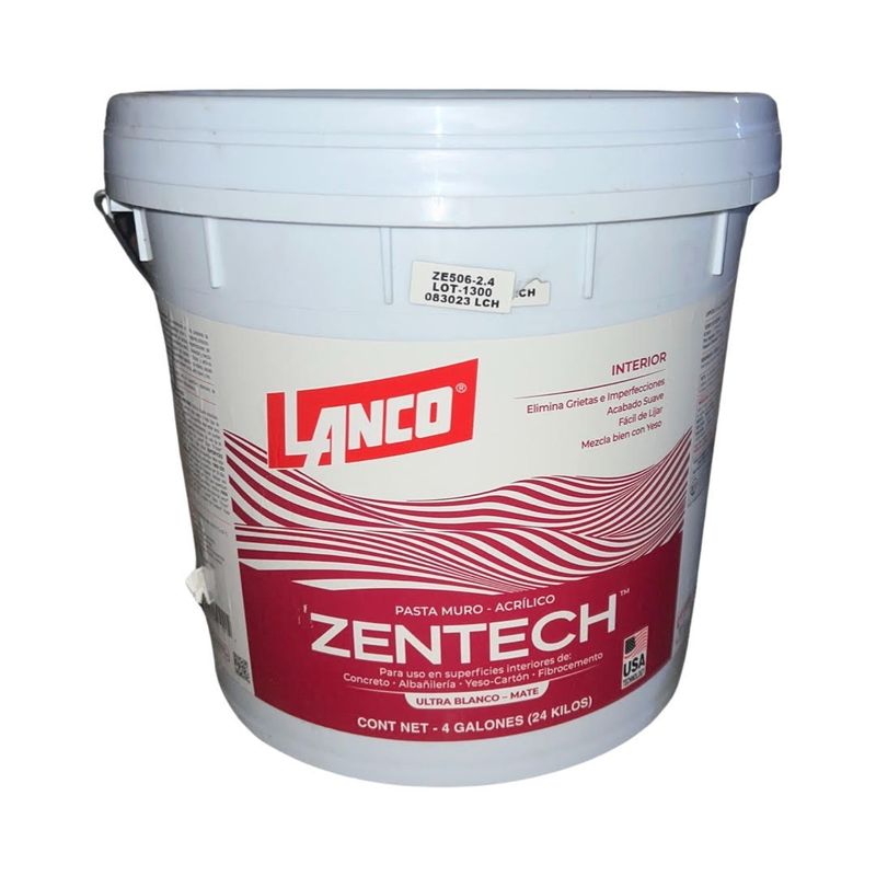 PASTA MURO INTERIOR 25KG ZENTECH LANCO
