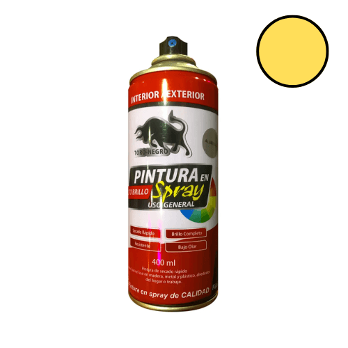SPRAY PINTURA ESMALTE AMARILLO TORO-NEGRO