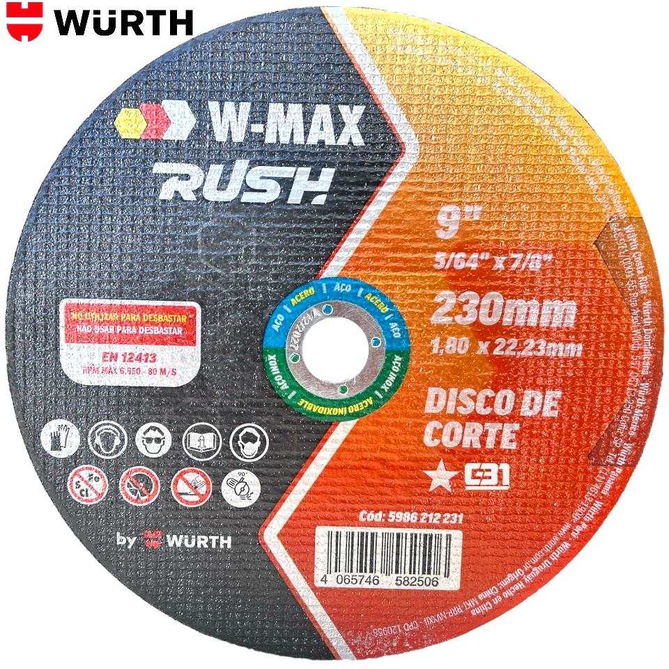 DISCO CORTE 9" x 1.8MM WURTH W-MAX METAL