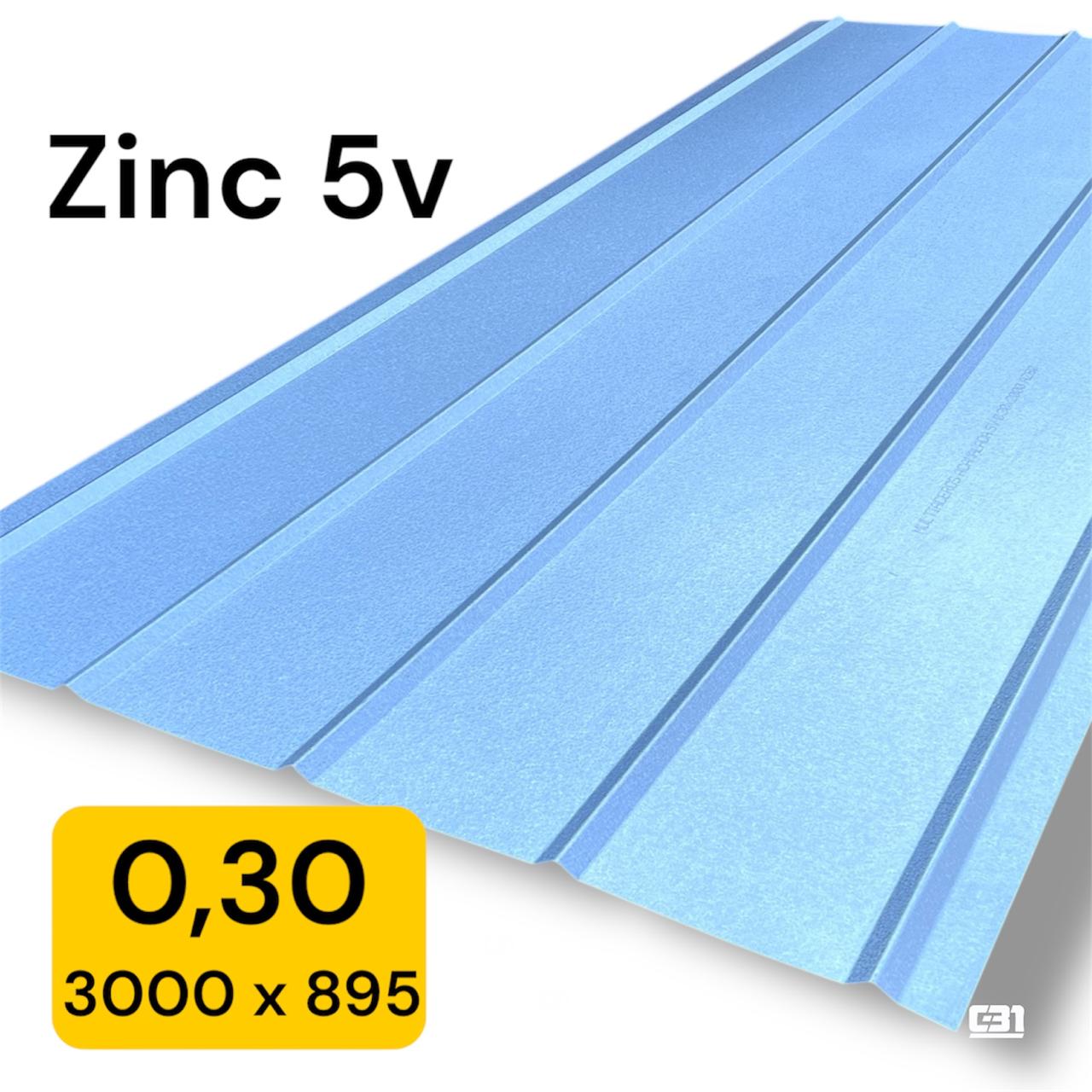 PLANCHA ZINC 5V 0.30x895x3000mm