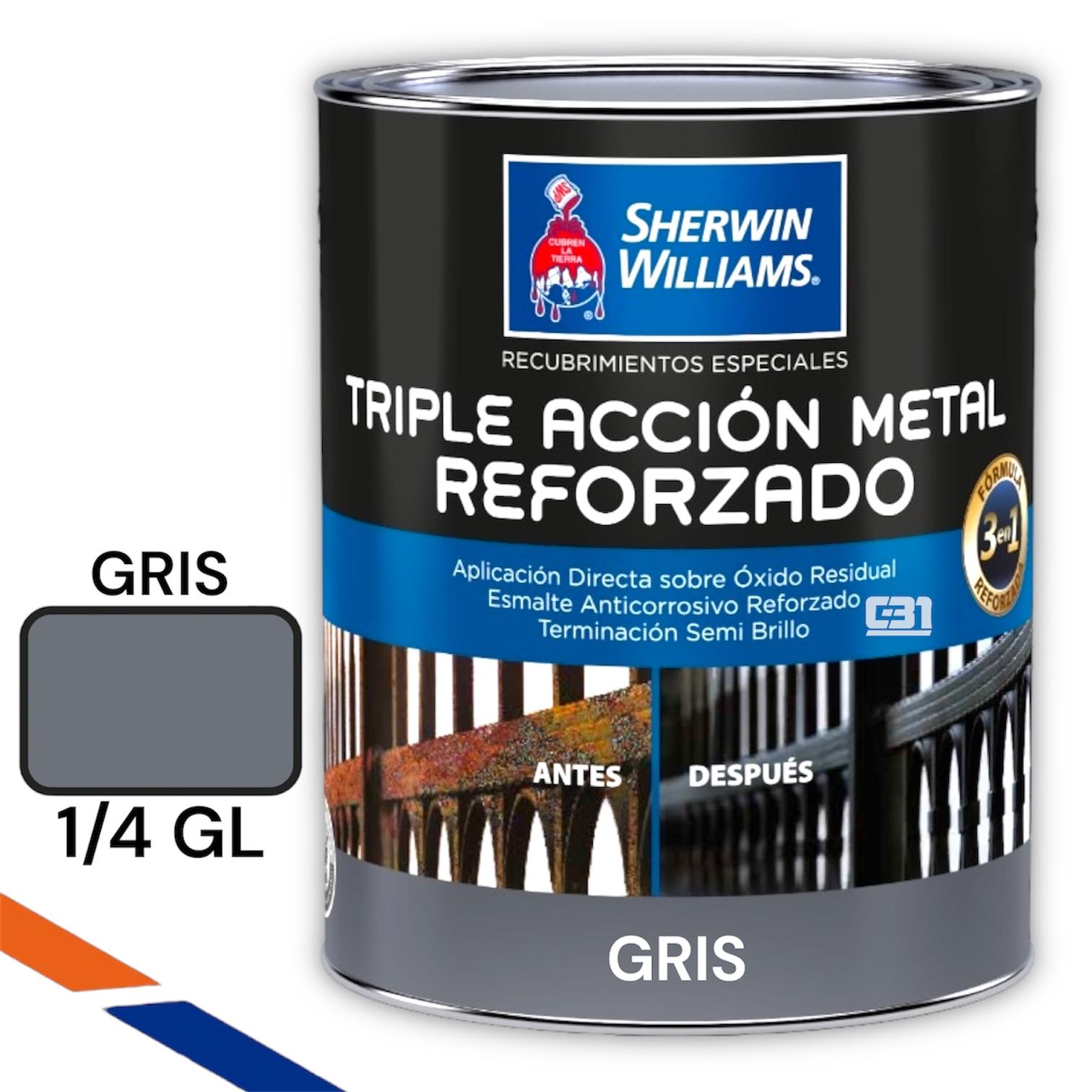ESMALTE ANTICORROSIVO TRIPLE ACCION GRIS 1/4GL SHERWIN WILLIAMS